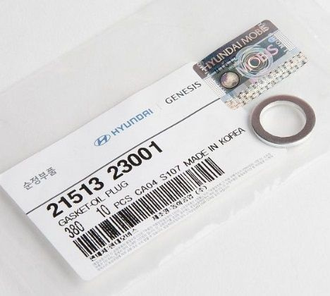 Уплотнительное кольцо сливной пробки масляного поддона двигателя Киа и ...