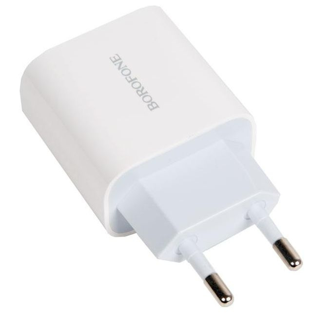 Блок питания (сетевой адаптер) BOROFONE BA38A Plus, один порт Type-C, PD20W, белый - купить с ...