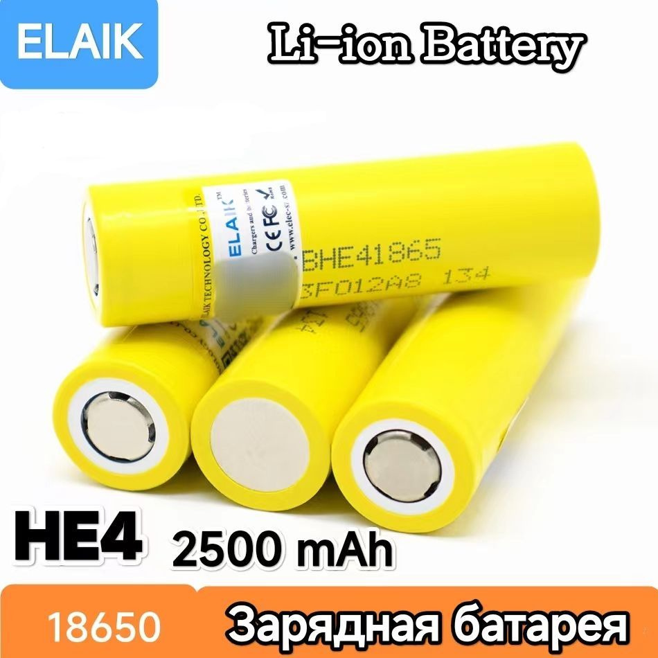 Elaik Аккумуляторная батарейка 18650, 3,7 В, 2500 мАч, 6 шт - купить с ...