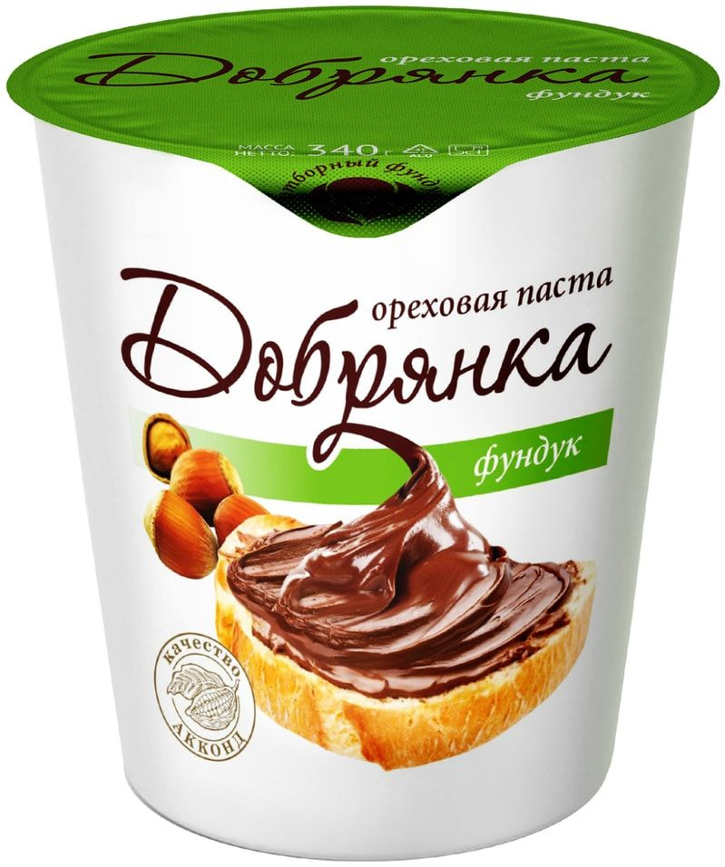 Паста ореховая Акконд Добрянка Фундук 340г х3шт - купить с доставкой по ...