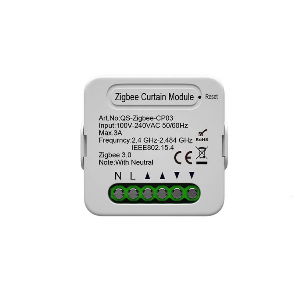 QS-Zigbee-CP03 Tuya ZigBee Интеллектуальный модуль переключателя штор ...
