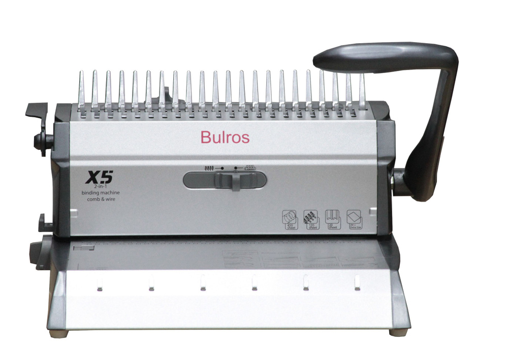 Переплетчик Bulros X5 комбинированный на пластиковые и металлические пружины 3:1 (297 мм ...