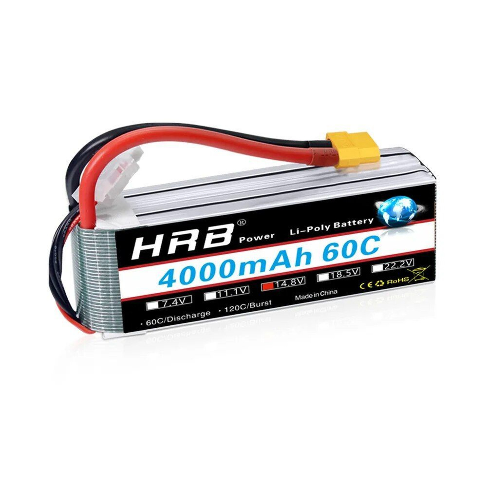 Аккумулятор HRB LiPo 4S 4000mAh 14.8v 60C (XT-60) - купить с доставкой по выгодным ценам в ...