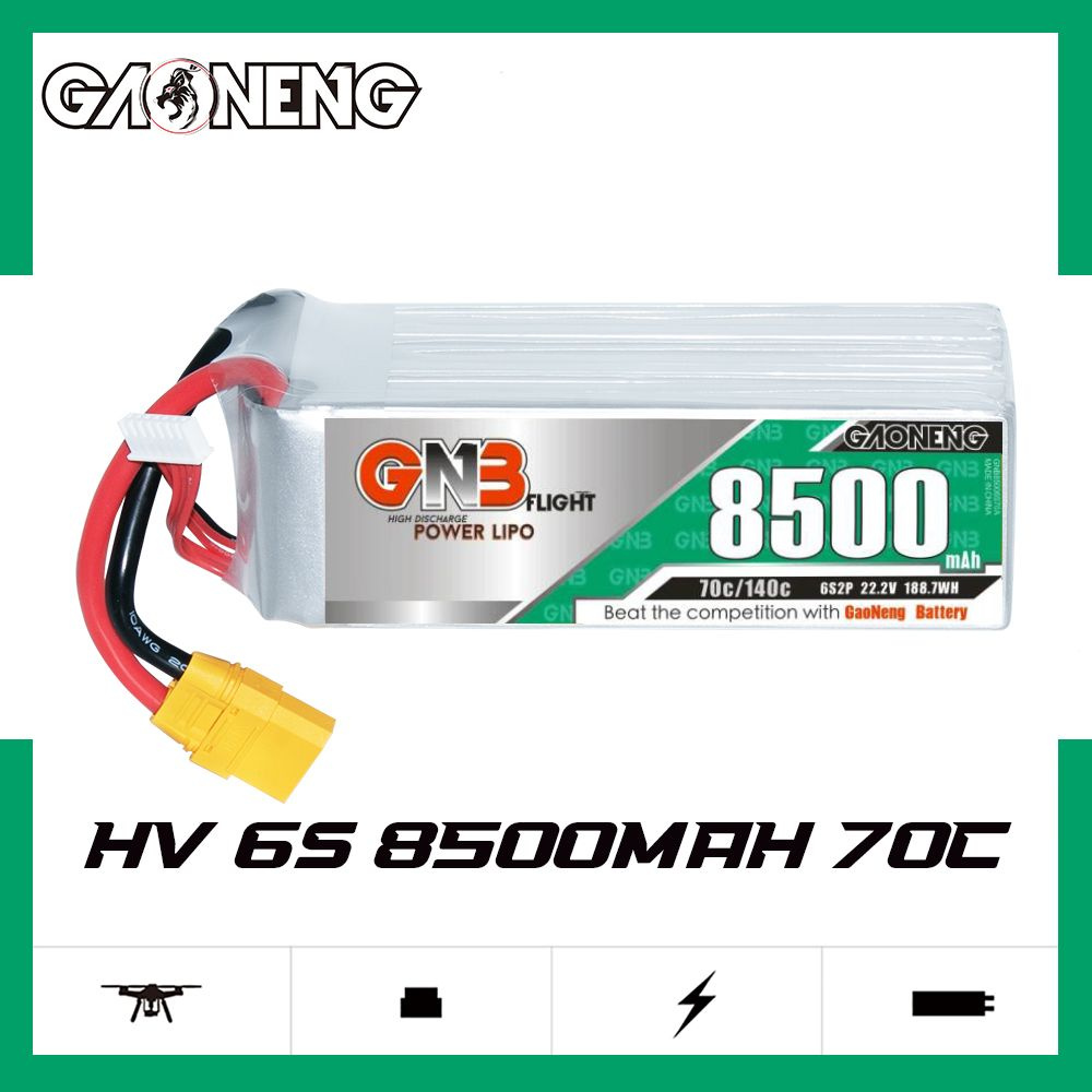 Литий-ионный аккумулятор GAONENG 8500mah 6S 22.2V 70C 140C XT90 для ...
