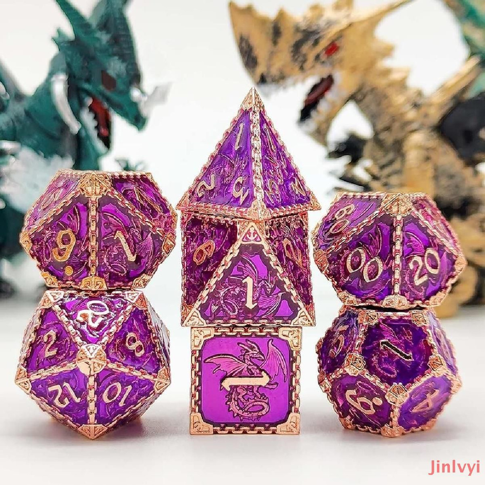 Набор металлических многогранных кубиков DND, игровой кубик D20 D12 D10 ...