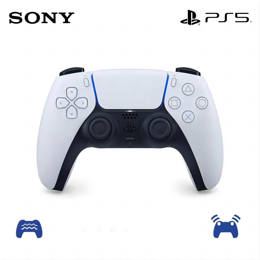PlayStation Геймпад 5 DualSense Wireless Controller, Bluetooth, белый ...