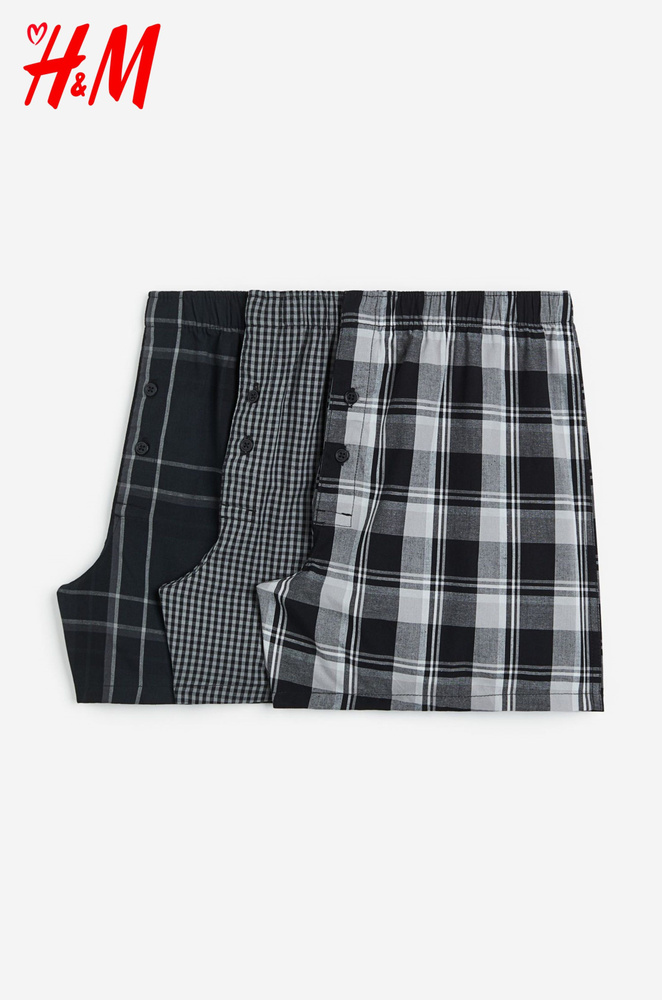 Комплект трусов боксеры H&M Basic, 3 шт - купить с доставкой по выгодным ценам в интернет ...