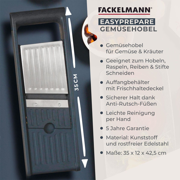 Овощерезка шинковка FACKELMANN Easy Prepare 35 * 12 см, 4-ре насадки в наборе, тёрка, нож для ...