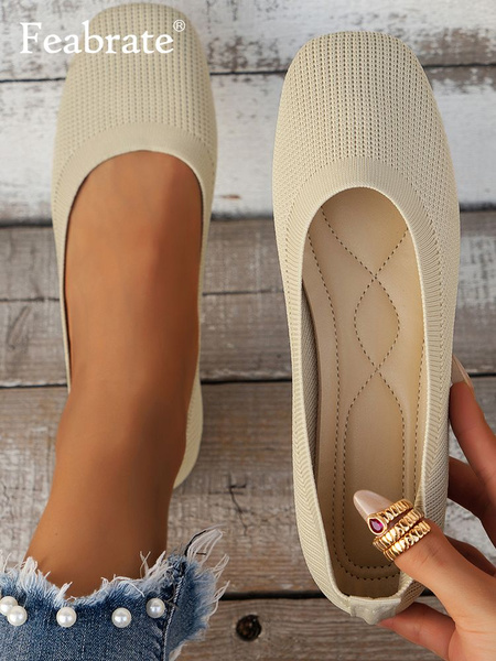 Балетки Женский Feabrate Текстиль, размер 42 Без каблука R (средняя) Туризм Закрытый нос, Тонкая ...