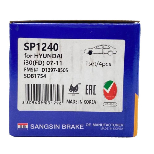 Sangsin Brake Колодки тормозные Передние, арт. SP1240 купить на OZON по ...