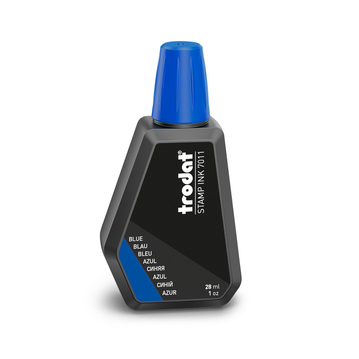 Краска штемпельная синяя 28 мл TRODAT 7011, на водной основе, для ...
