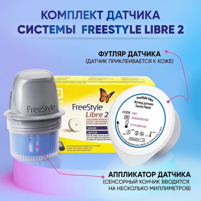 Датчик Freestyle Libre 2 для мониторинга уровня глюкозы. Сенсор ...