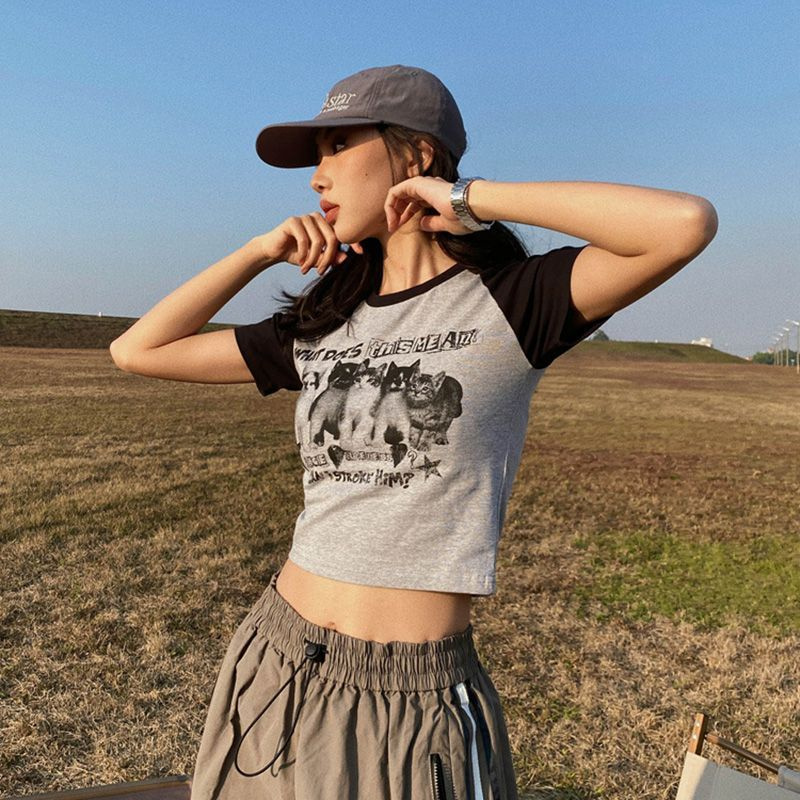 Кроп топ Женский Syjyw серый размер 42 Полиэфирный шелк Короткий Повседневный Туризм Китай Без