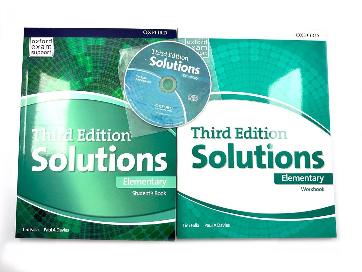 Solutions elementary third edition полный комплект: Student's Book (учебник) + Workbook (рабочая ...