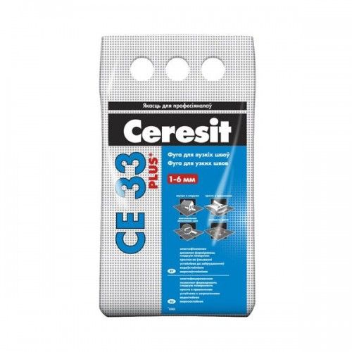 Ceresit CE 33 (2 кг) Цвет: 07 Серый, водоотталкивающая цементная ...