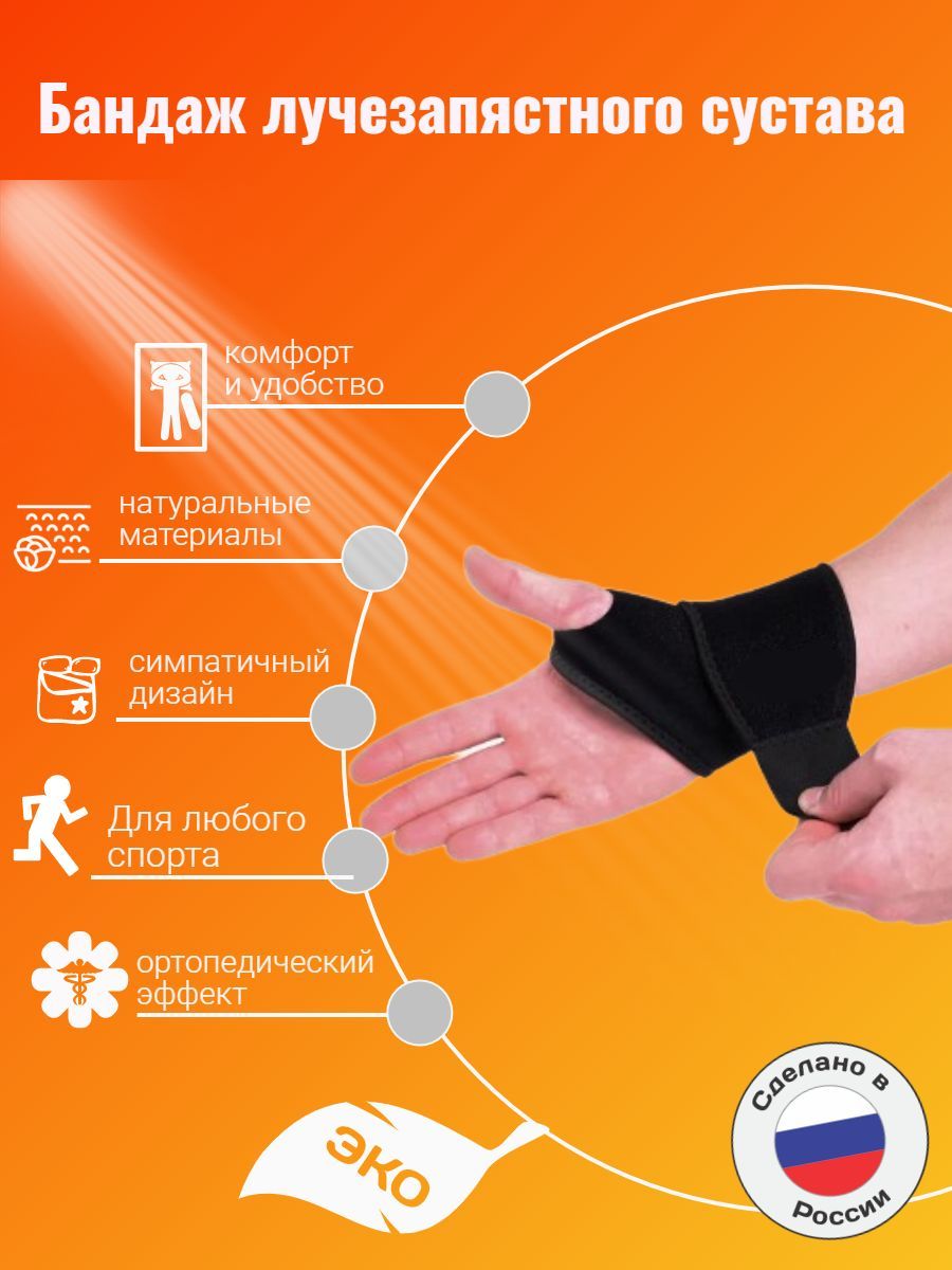 Бандаж лучезапястного сустава, фиксатор запястья руки, суппорт для ...