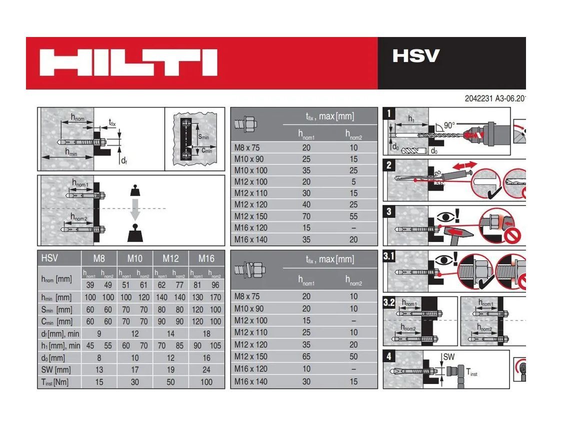 Анкер-шпилька HILTI HSV M12x100 2041607 - купить по выгодной цене в ...