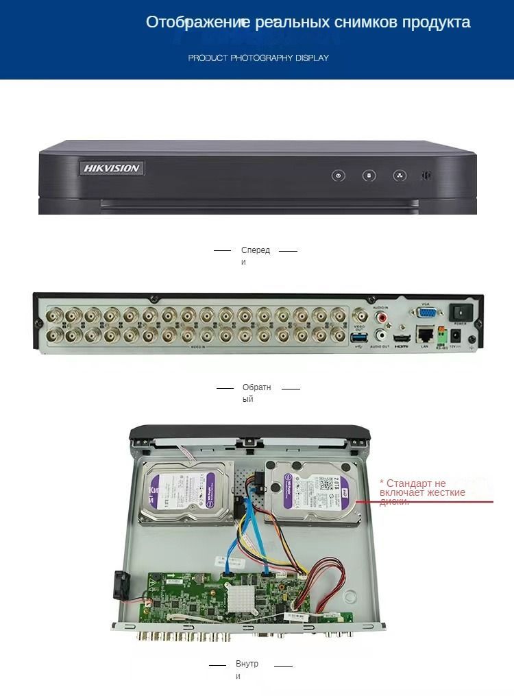 Гибридный видеорегистратор Hikvision DS-7832HQH-K2 на 32 каналов с ...