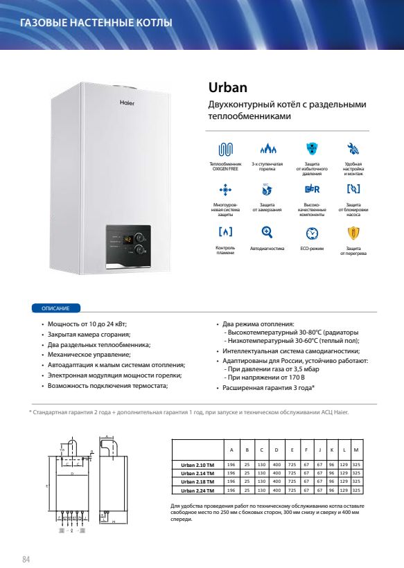 Газовый котел Haier 24 кВт URBAN - купить по выгодной цене в интернет ...