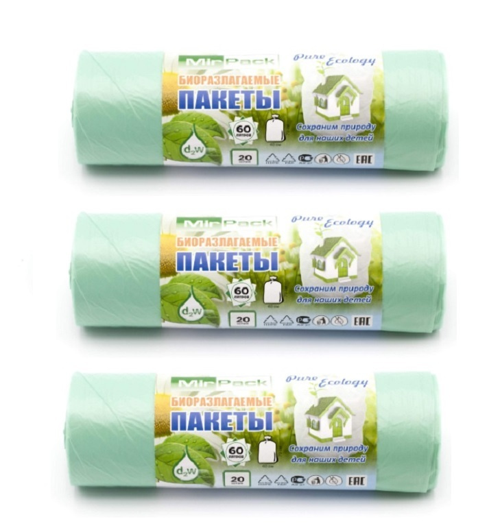 MirPak Мешки для мусора 60 л - купить с доставкой по выгодным ценам в ...