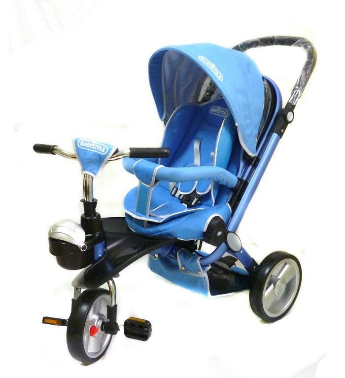 Велосипед 3-х колесный "BabyStyle" (голубой) имитация надувных колес ...