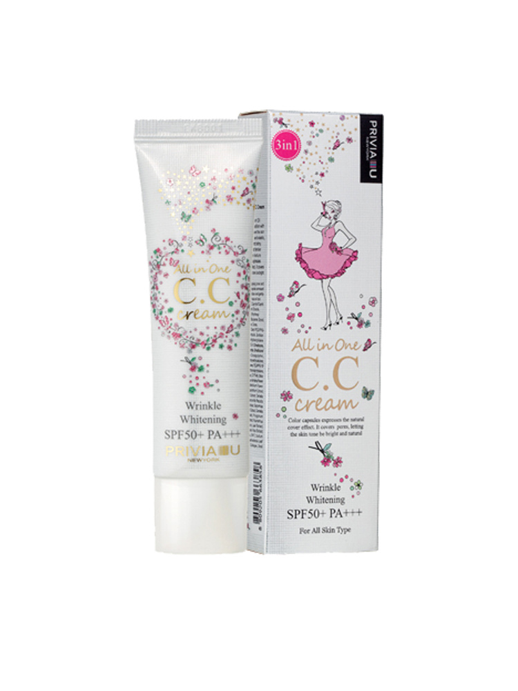 PRIVIA СС-крем All In One C.C Cream SPF50+PA+++ универсальный оттенок ...