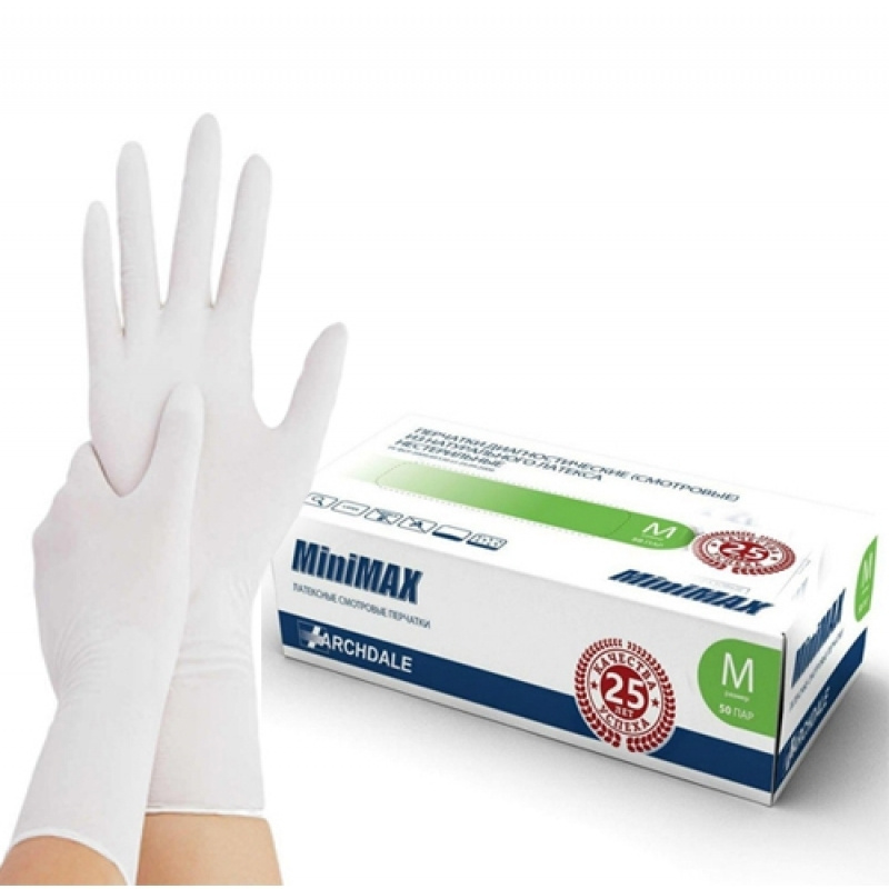 TEWSON Перчатки MiniMax латексные опудренные M 100шт/уп. - купить с ...