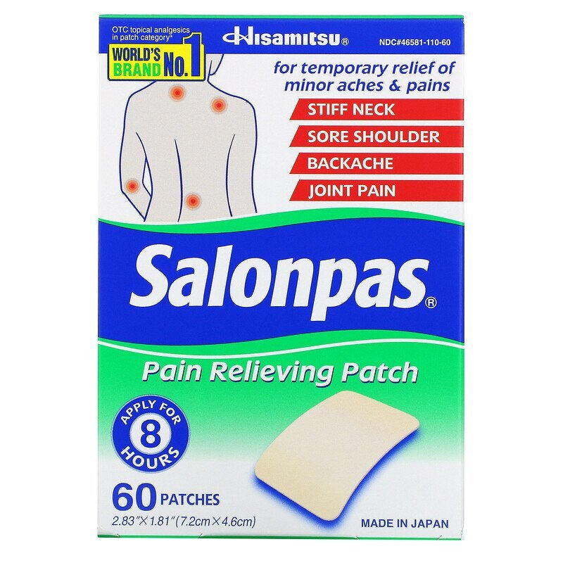 Лейкопластырь SALONPAS при артрите, остеохондрозе, при растяжении мышц ...
