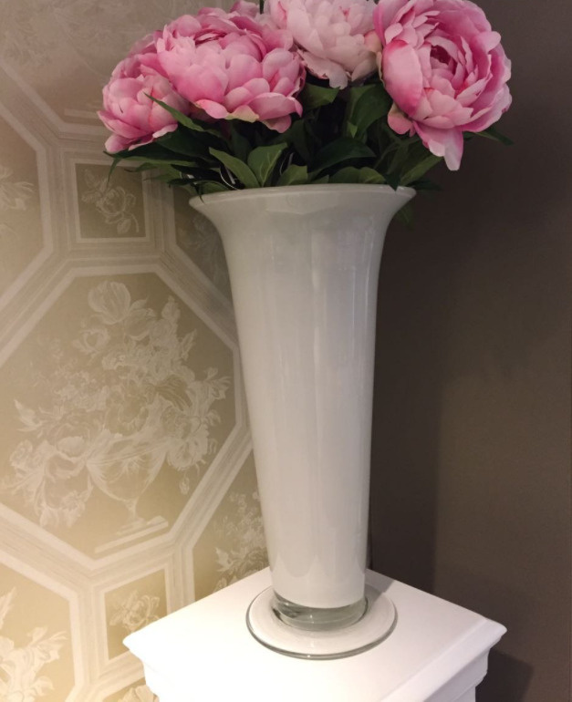 Интерьерная Ваза для Цветов большая белая Oakom h 50 см - купить вазу в ...