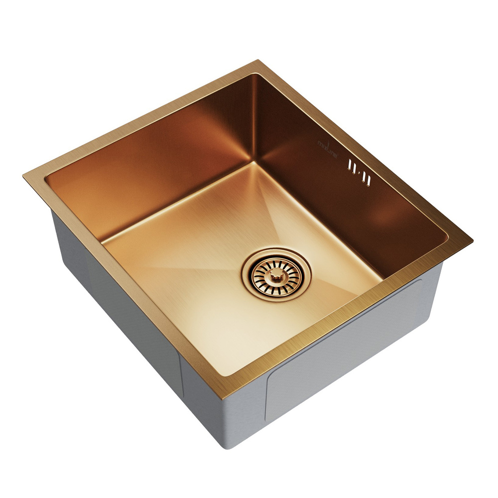 Кухонная мойка из нержавеющей стали MIXLINE PRO 50х44 с сифоном бронза ...
