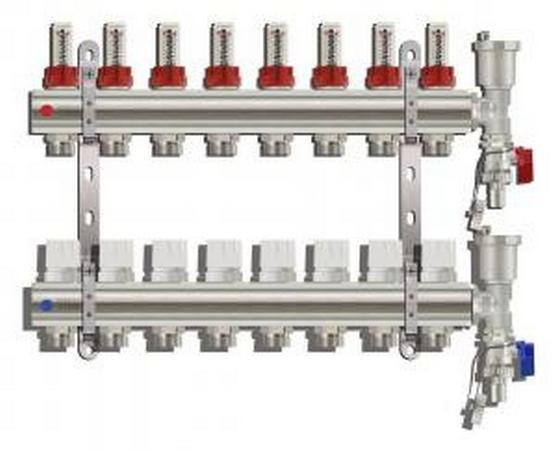 Коллекторная группа для теплого пола с расходомерами 1", 8 выхода ...