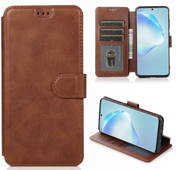 Чехол книжка для Samsung Galaxy A50 / A50s / A30s кожаный коричневый с ...