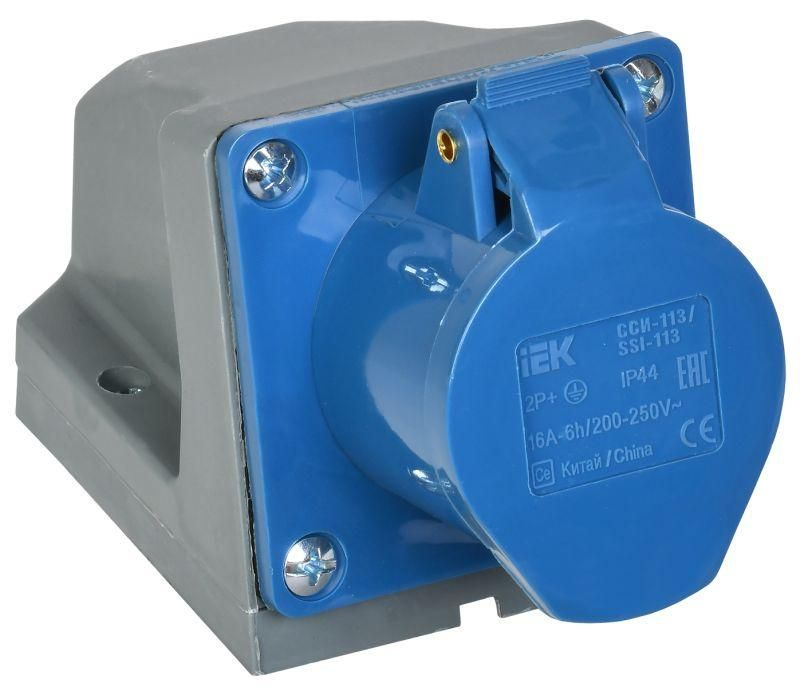 Розетка стационарная IEK 113 2Р+Е 16А 220В IP44 - 1 шт - купить по ...