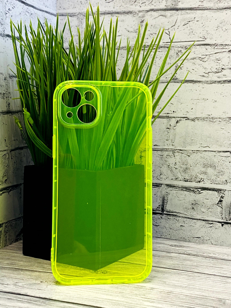 Чехол для iphone 14 Plus / для Айфон 14 плюс (Салатовый неон ...