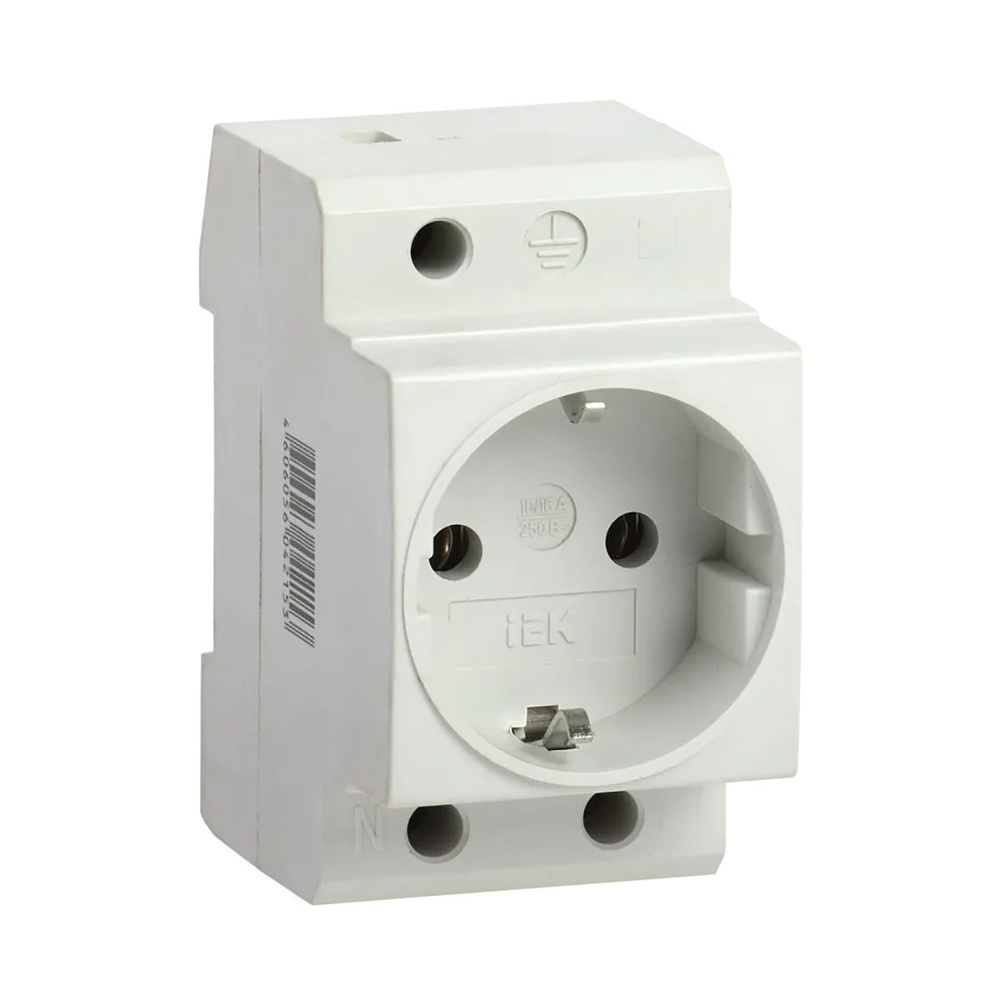Розетка на DIN-рейку IEK РАр10-3-Опс, с заземлением, 16 А, 250 В, IP20, белая - купить по низкой ...