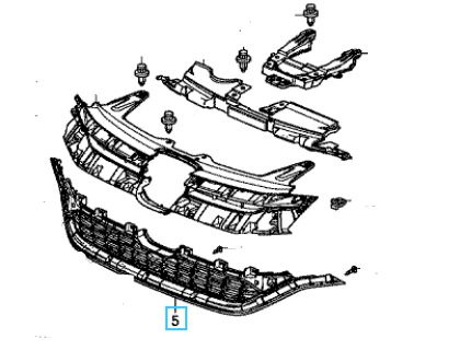 РЕШЕТКА РАДИАТОРА НИЖНЯЯ (Оригинал) - Honda арт. 71124T1VE01 - купить ...
