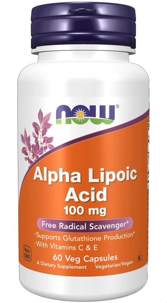 NOW Альфа-липоевая кислота с витаминами С и Е Alpha Lipoic Acid 60 ...