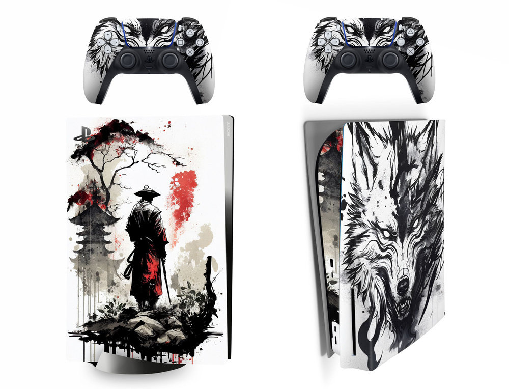 Наклейка виниловая Samurai защитная на игровую консоль PlayStation 5 ...