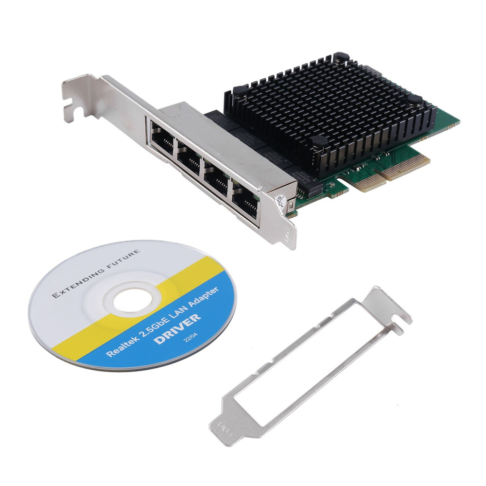 PCIE X4 2.5G Gigabit Network Card RTL8125B 4-портовая сетевая карта ...