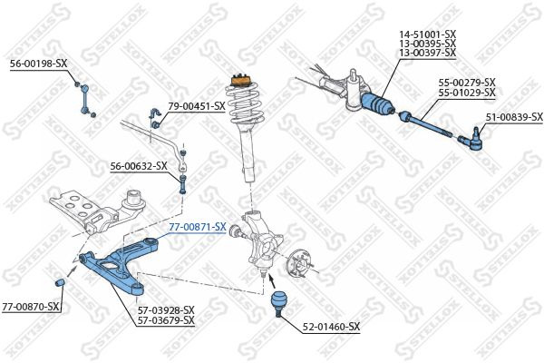 77-00871-SX_сайлентблок переднего рычага задний Ford Transit 00 ...