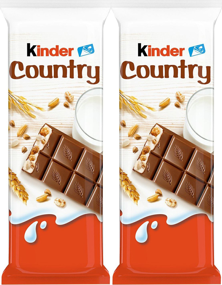 Шоколад Kinder Chocolate молочный со злаками 23,5 г, комплект: 2 ...