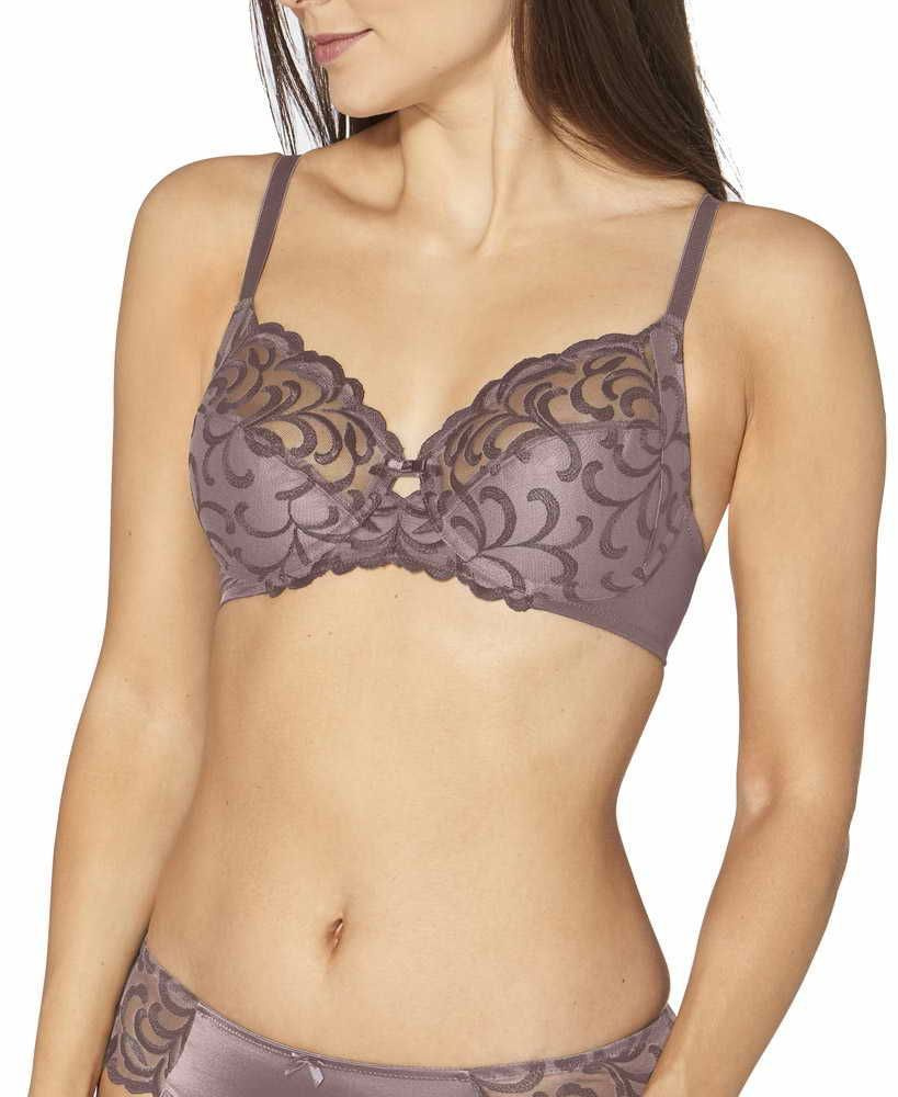 Бюстгальтер Женский TRIUMPH на косточках, размер 75E коричневый Эластан, Полиамид Повседневный ...