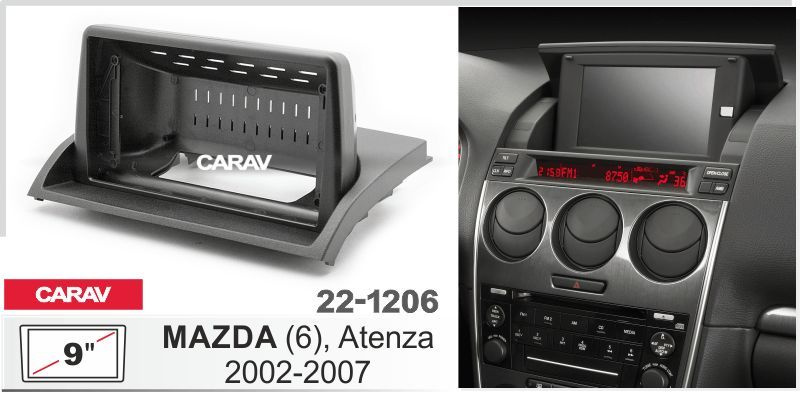 Рамка для андроид магнитолы 9 дюймов на MAZDA (6), Atenza 2002-2007 ...
