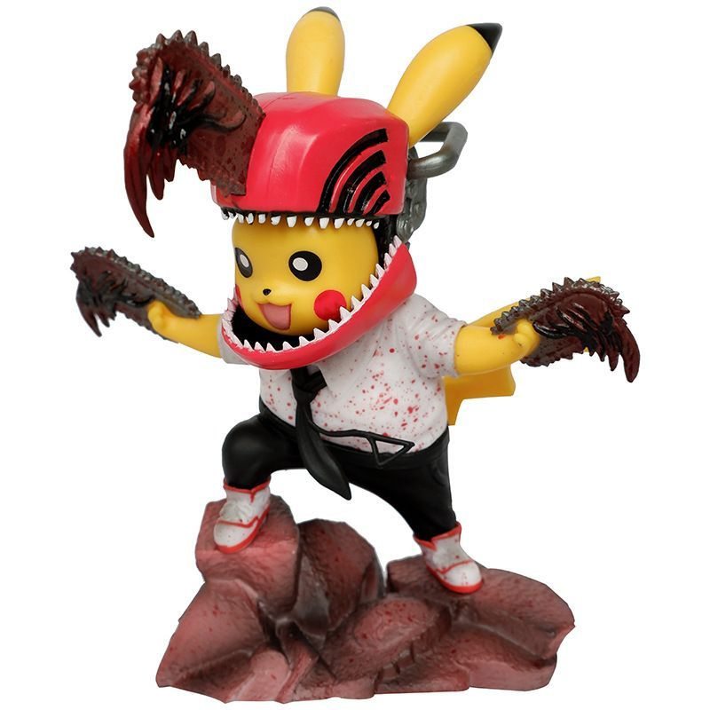 Pikachu COS Человек-бензопила фигурка/ фигурки модель статуи (12.5CM ...
