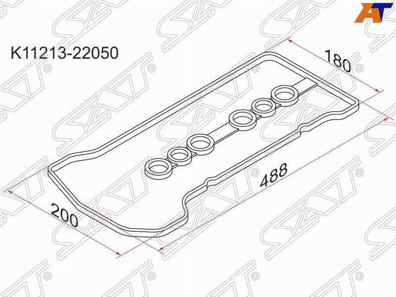 Прокладка клапанной крышки TY 1ZZ-FE, 00- - SAT арт. K11213-22050 ...