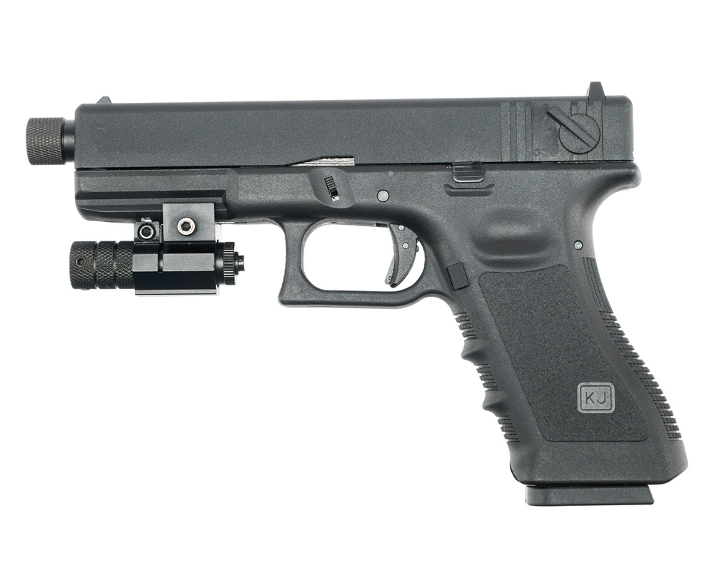 Страйкбольный пистолет KJW Glock G18 (6 мм, GBB, CO2, удлиненный ствол ...