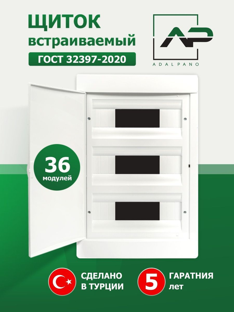 Электрический щит распределительный на 36 модулей автоматов внутренний ...