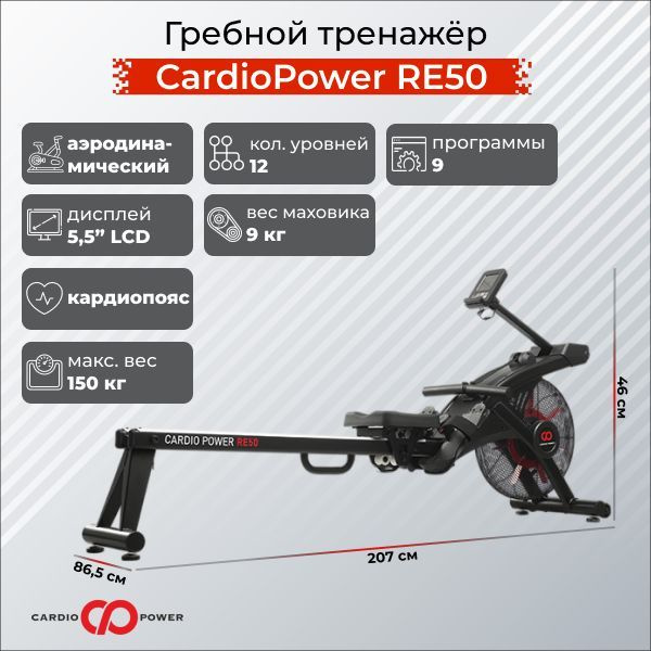 CardioPower Гребной тренажер RE50 купить на OZON по низкой цене ...