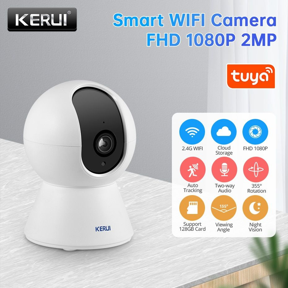 Веб-камера kerui 1080p tuya smart mini wi-fi ip-камера внутренняя ...