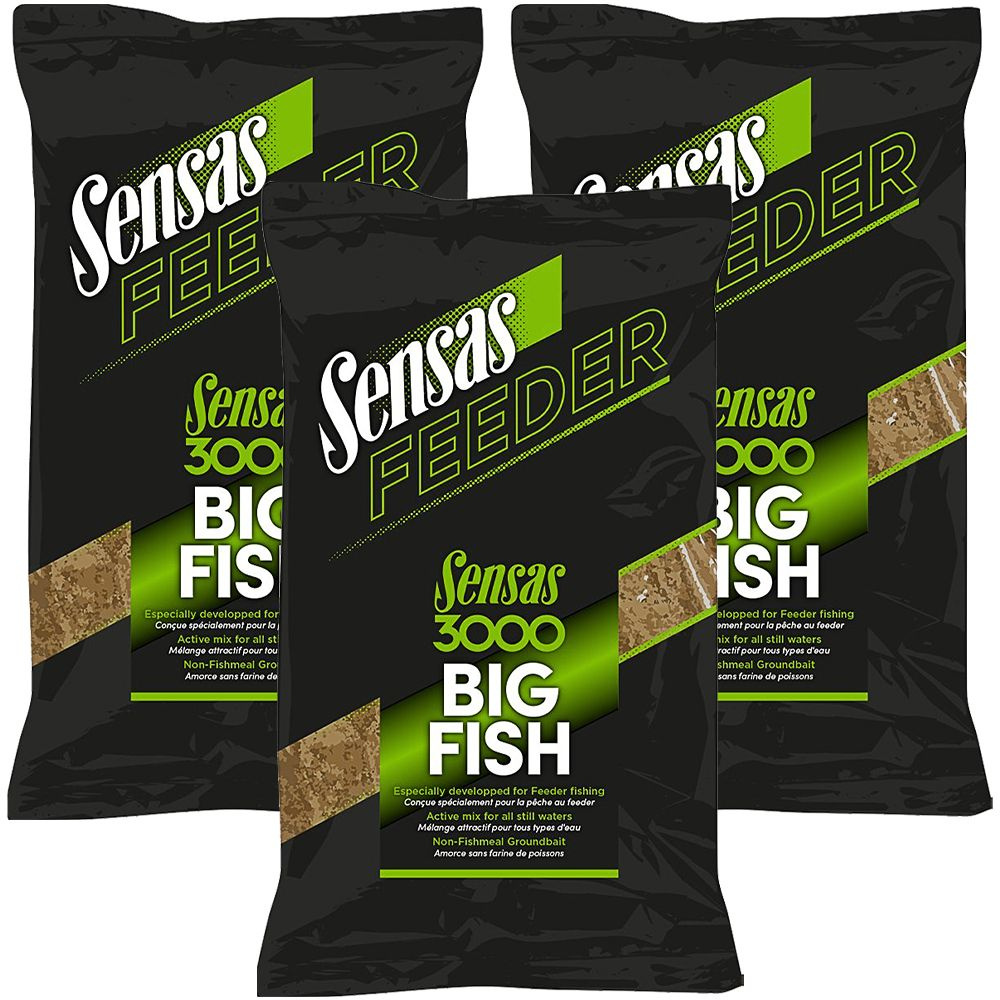 Прикормка Sensas 3000 Feeder BIG FISH (3 упаковки - 3 кг) / Прикормка ...